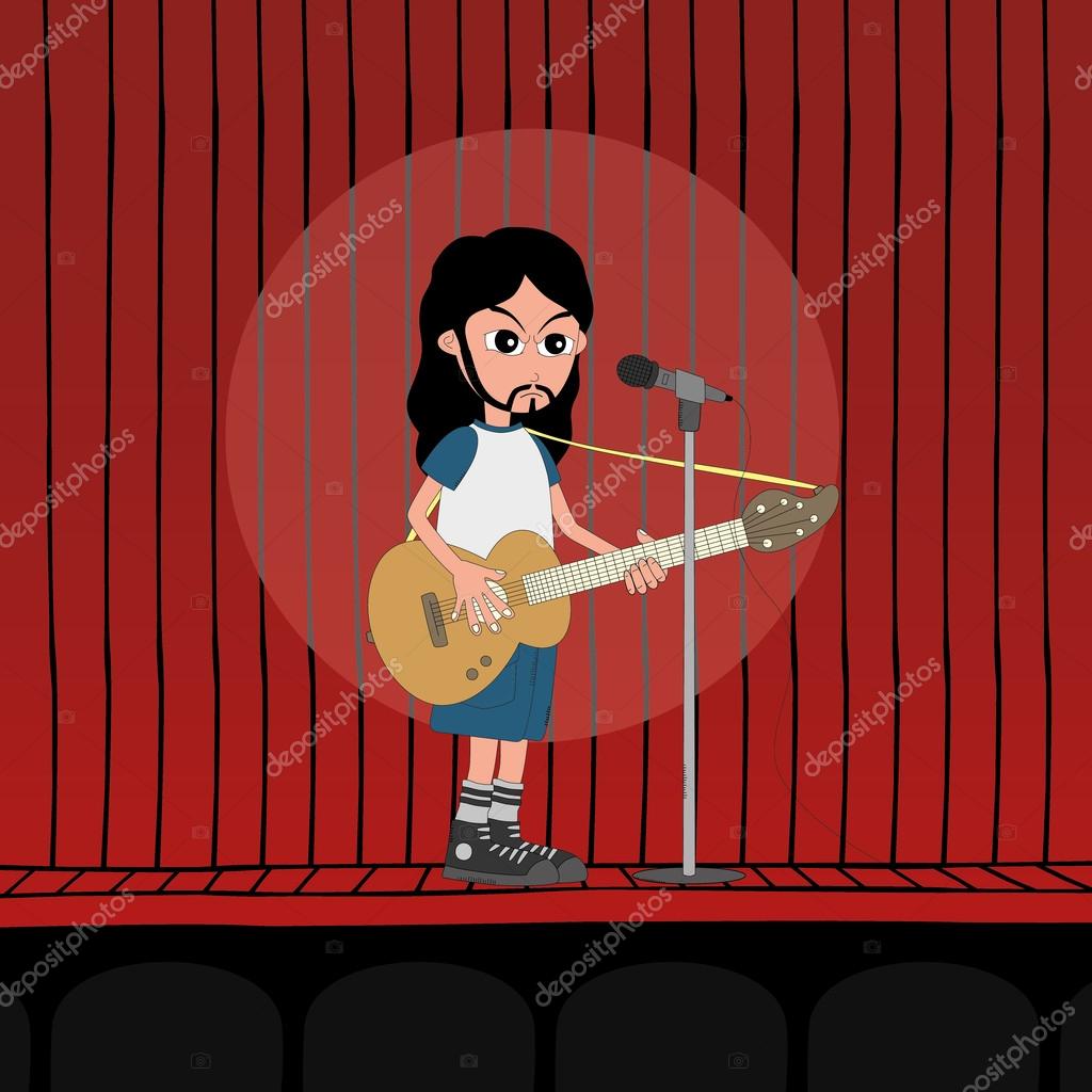 Live band boy cartoon character Stock Vector by ©vectorfirst 58422109