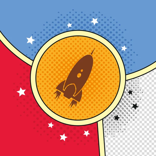Comic rocket banner Stock Illustration by ©vectorfirst #110359078