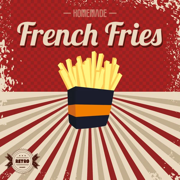 Vintage french fries poster design — Stock Vector © Donnay #45088387