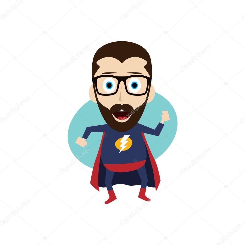 Geek superhero illustration Stock Vector Image by ©vectorfirst #75519563