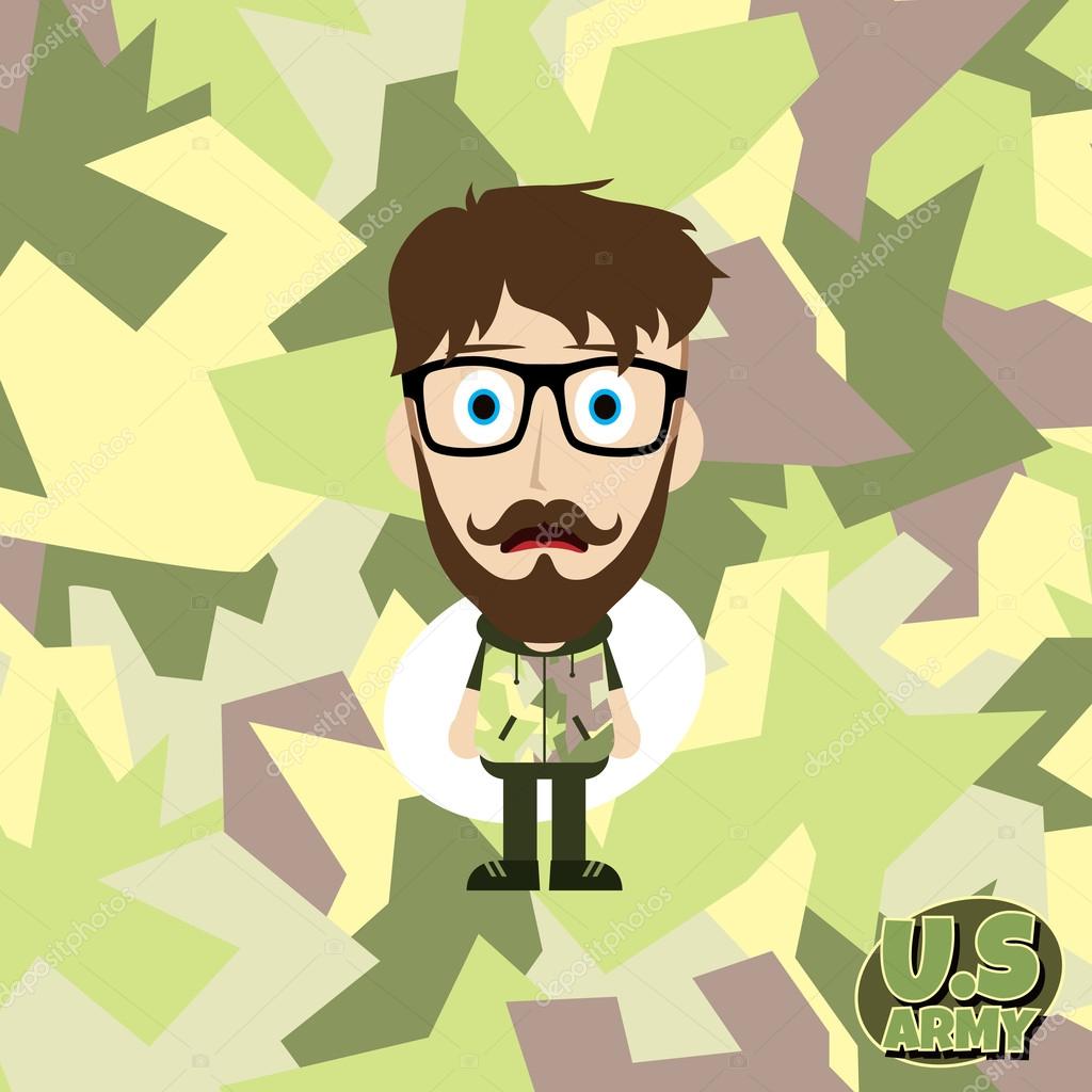 Cartoon guy on camouflage background Stock Vector Image by ©vectorfirst ...