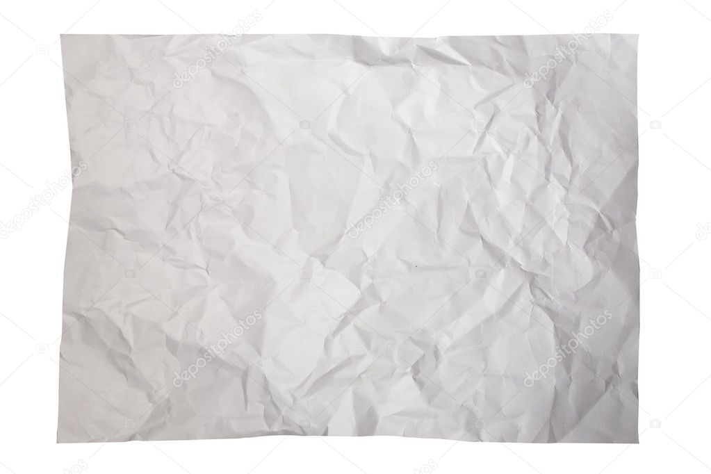 Piece of Crumpled note paper on white background ⬇ Stock Photo, Image ...