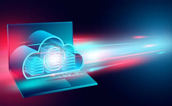 Cloud Technology Concept Online Computing Technology Big Data Flow Processing Stock Vector Image ...