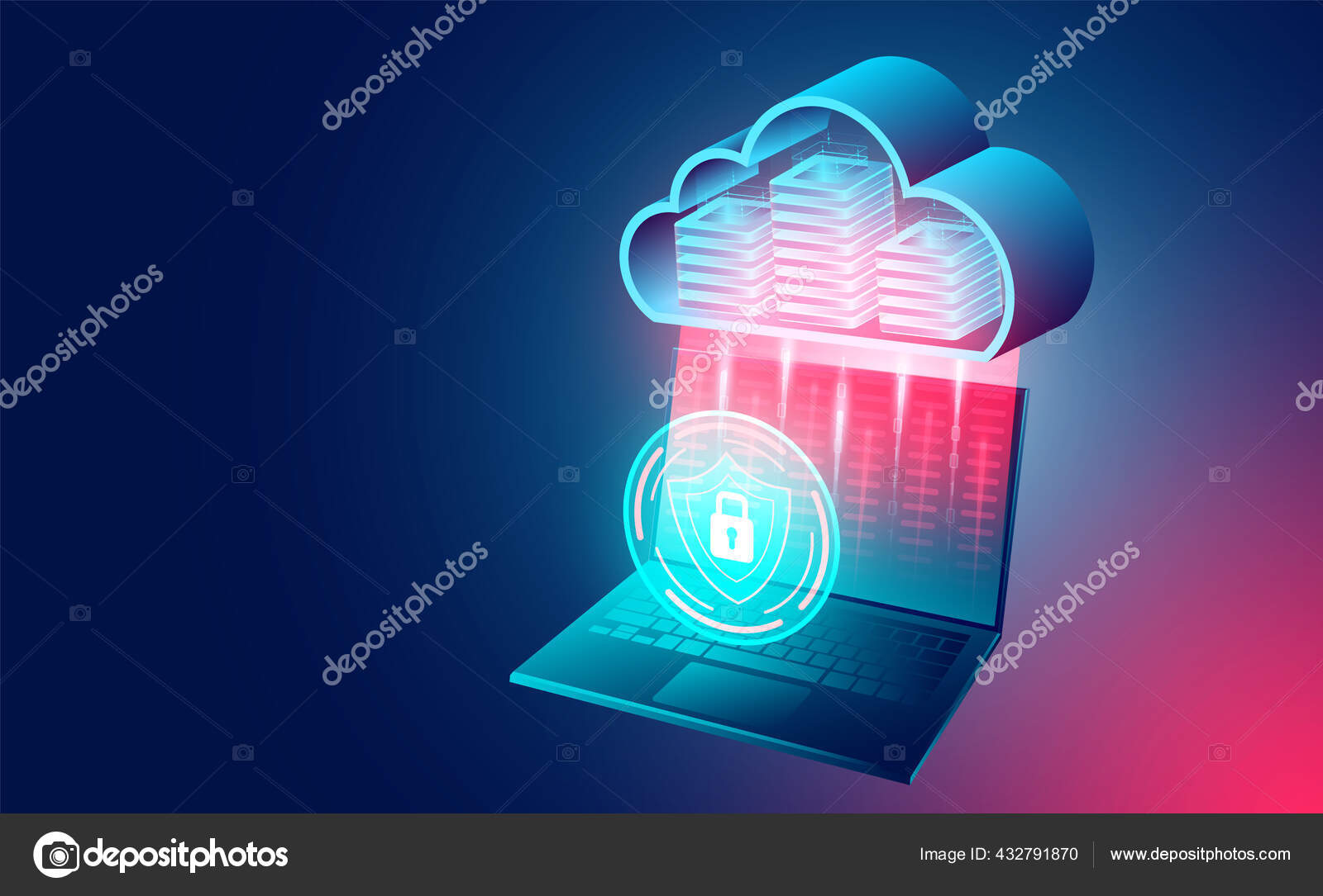 Cloud Technology Concept Online Computing Technology Big Data Flow ...