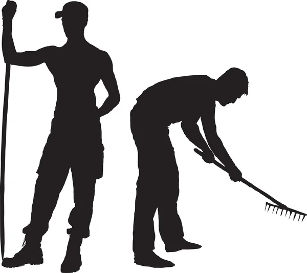 Working Man Silhouettes — Stock Vector © Slobelix 1804754