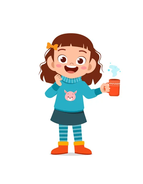 Happy kid drink juice vector illustration Stock Vector Image by ...