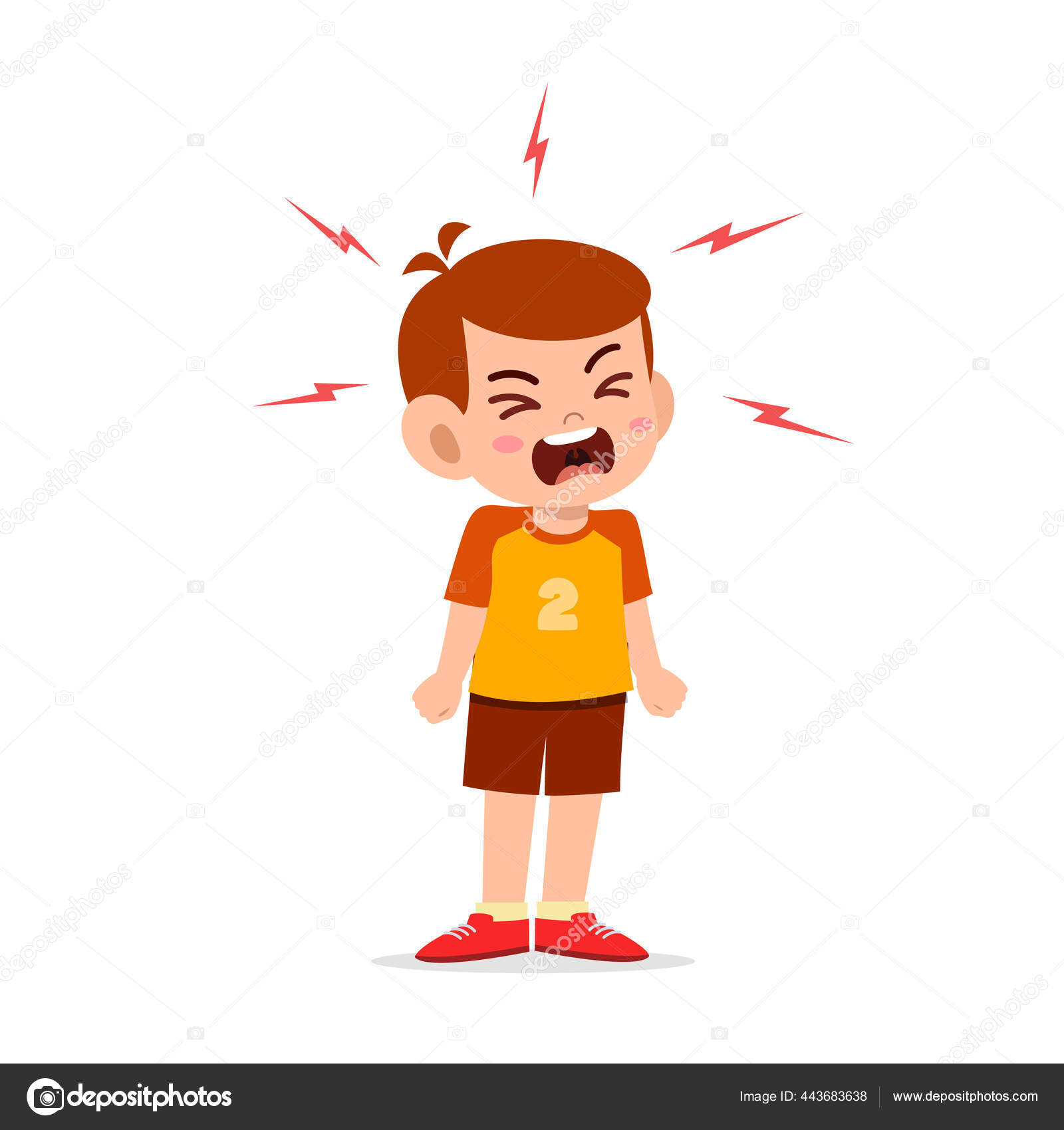 Little Boy Tantrum Scream Very Loud Stock Vector by ©colorfuelstudio 443683638
