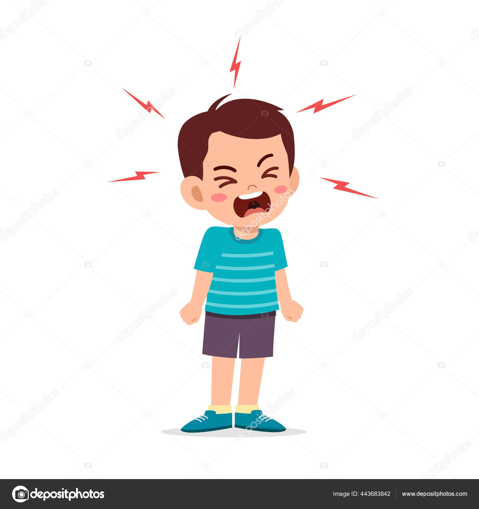 Little Boy Tantrum Scream Very Loud Stock Vector by ©colorfuelstudio ...