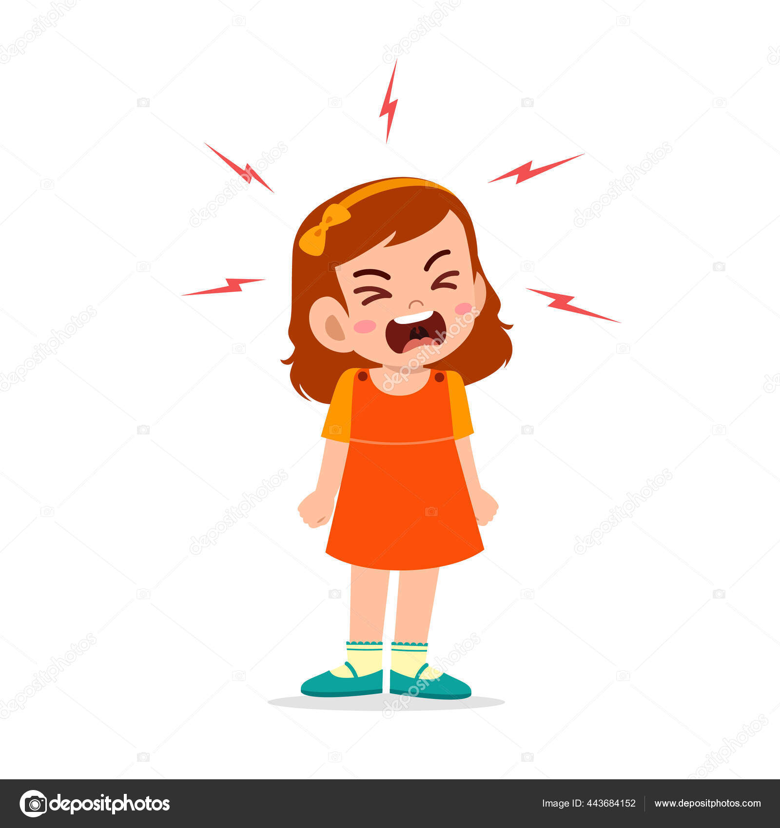 Little Girl Tantrum Scream Very Loud Stock Vector by ©colorfuelstudio 443684152