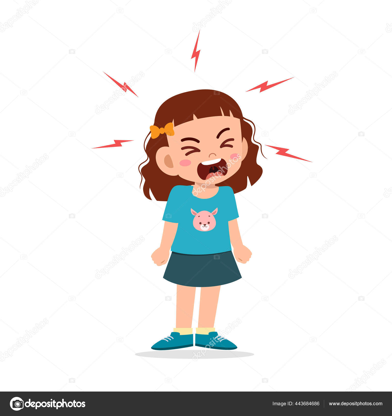 Little Girl Tantrum Scream Very Loud Stock Vector by ©colorfuelstudio ...