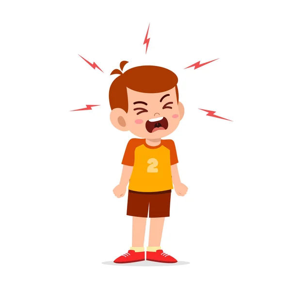 Little Boy Tantrum Scream Very Loud Stock Vector Image by ©colorfuelstudio #443683992