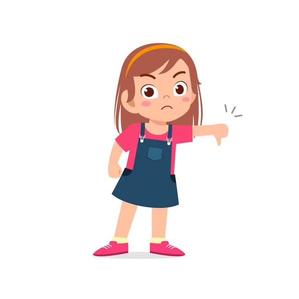 Little Girl Show Agreement Thumb Hand Gesture Stock Vector by ...