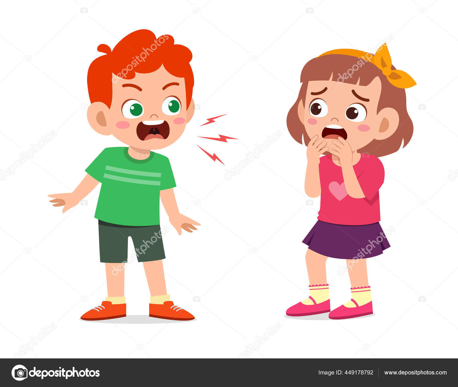 Little Boy Angry Shout Little Girl Stock Vector by ©colorfuelstudio ...