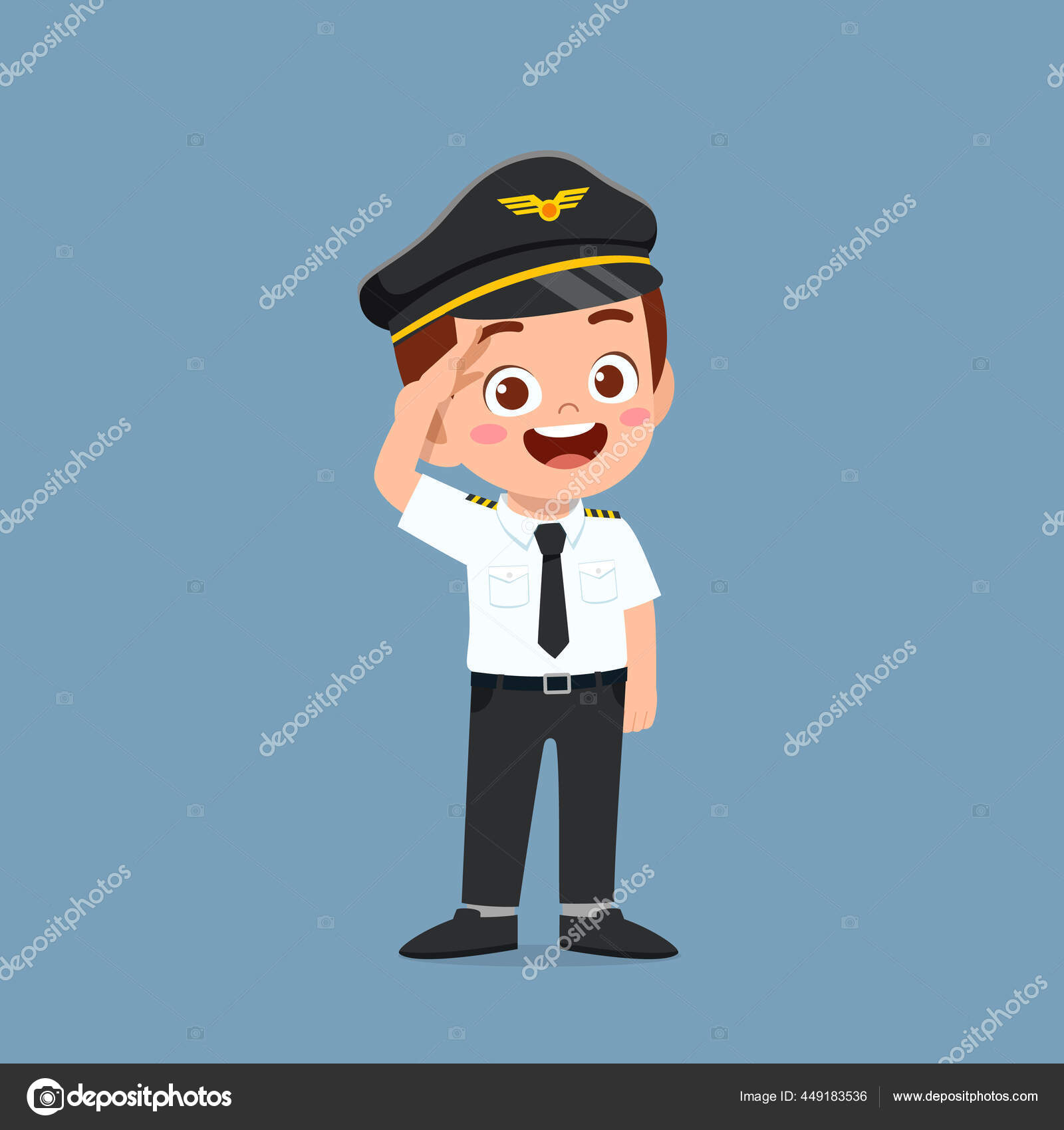 Vettoriale stockFelice Carino Bambino Ragazzo Indossando Uniforme ...