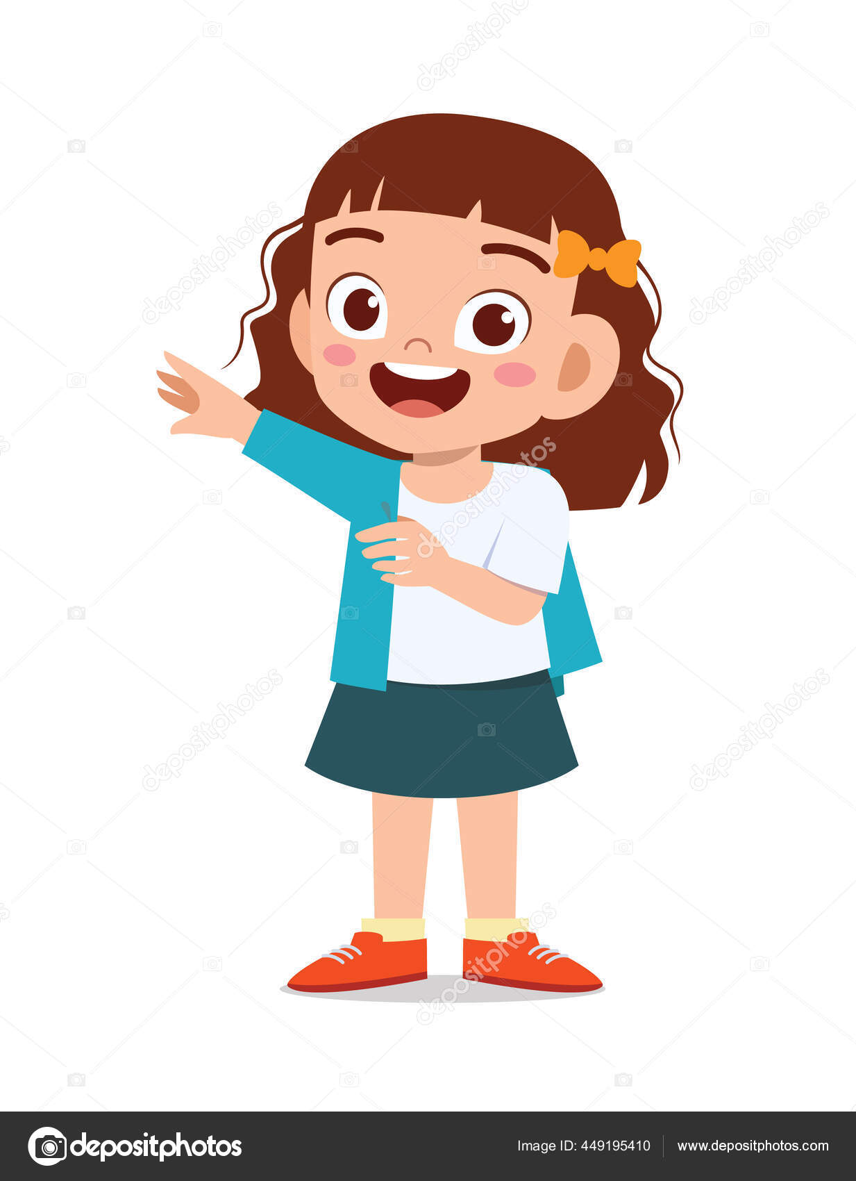 Feliz Lindo Niño Niña Llevar Una Ropa Vector de stock por ...