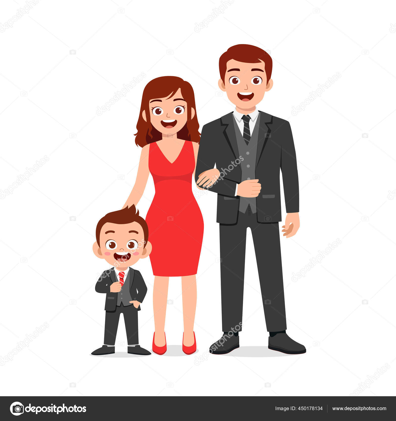 Cute Little Boy Mom Dad Together Stock Vector by ©colorfuelstudio 450178134