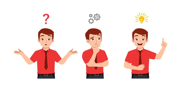 Good Looking Man Thinking Search Idea Process Stock Vector Image by ...