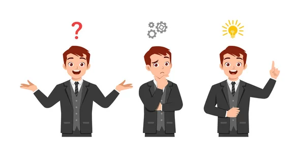 Good Looking Man Thinking Search Idea Process Stock Vector Image by ...