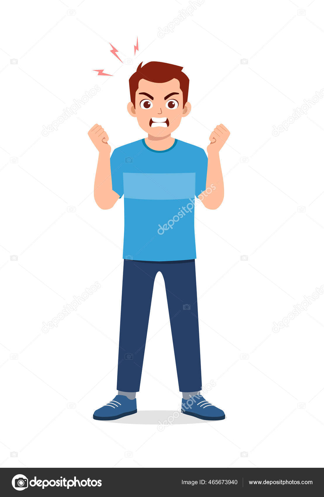 Young Good Looking Man Get Angry Scream Stock Vector by ...