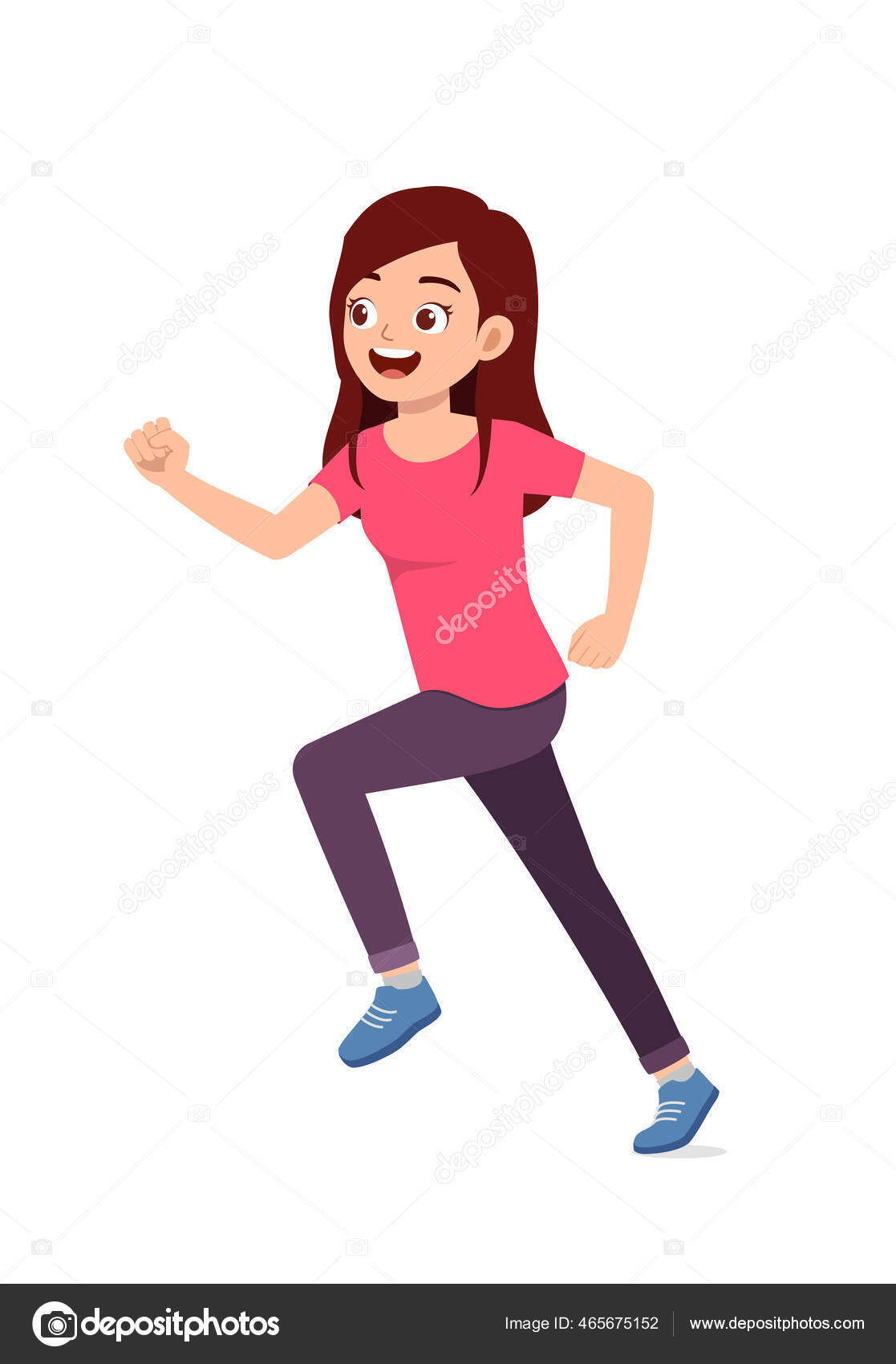 Young Good Looking Woman Doing Run Pose Vector de stock por ...