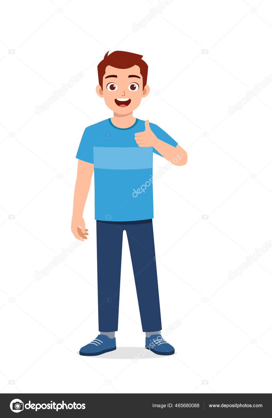 Young Good Looking Man Doing Thumb Pose Stock Vector Image by ...