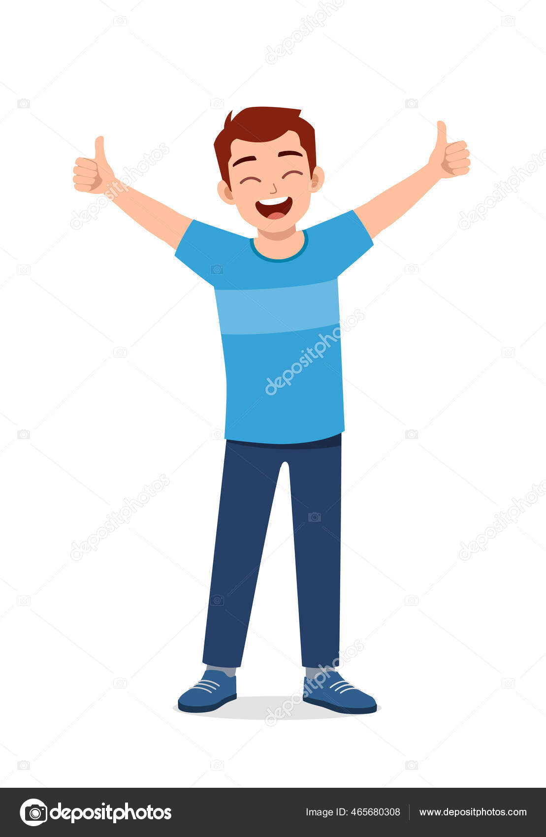 Young Good Looking Man Doing Thumb Pose Stock Vector by ...