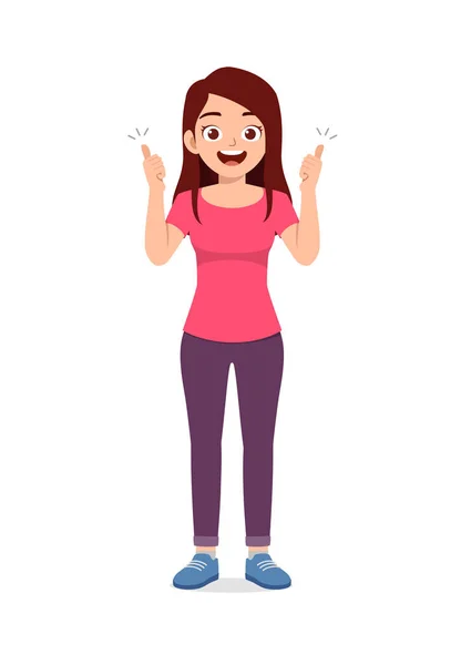 Young Good Looking Woman Doing Thumb Pose Stock Vector by ...