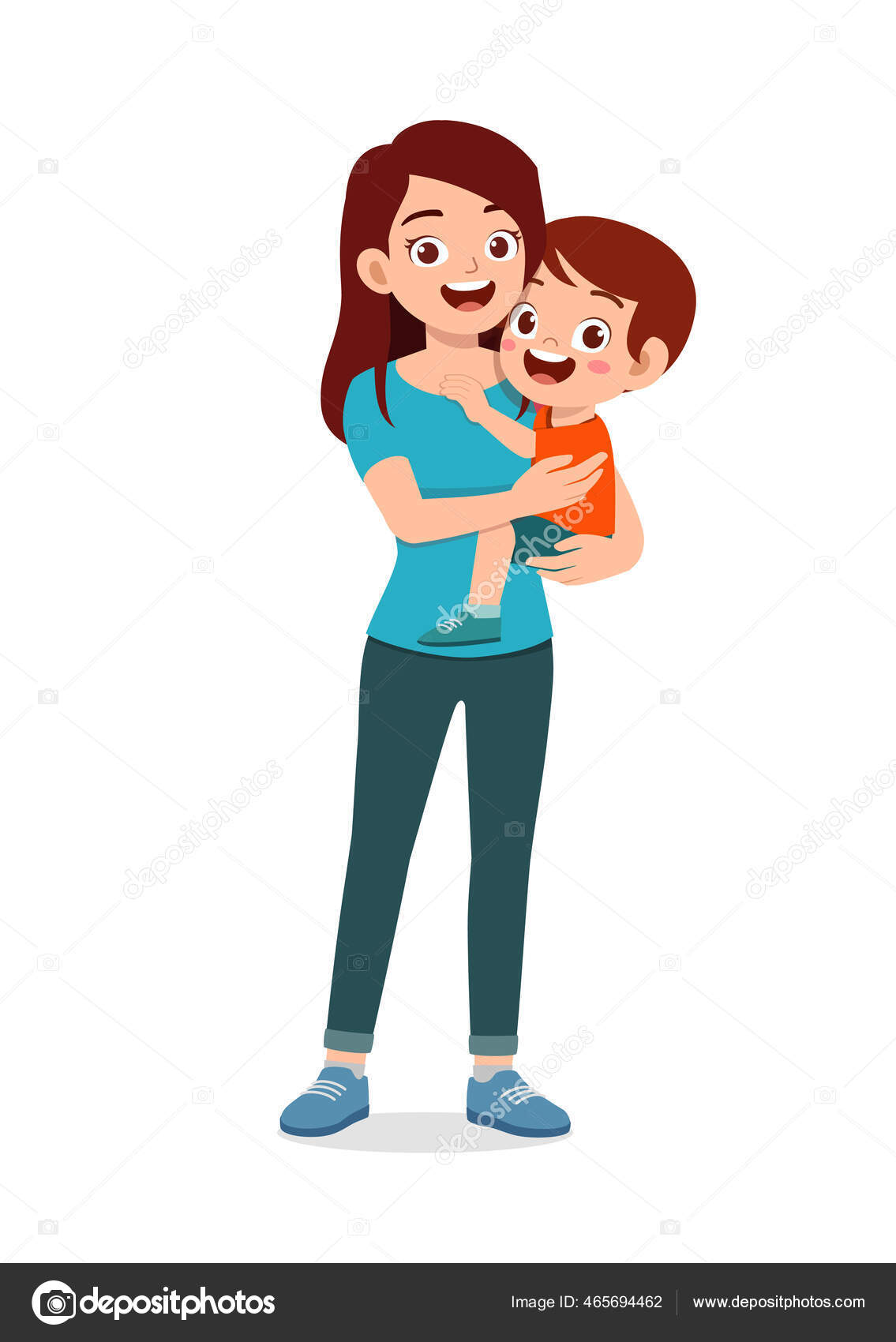 Young Good Looking Mother Carry Cute Kid Vecteur par ©colorfuelstudio ...