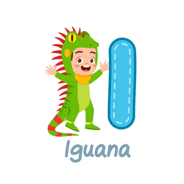 Cute Little Kid Wear Costume Learn Alphabet Stock Illustration by ...