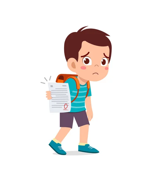Little Kid Get Bad Grade Feel Sad Stock Illustration by ...