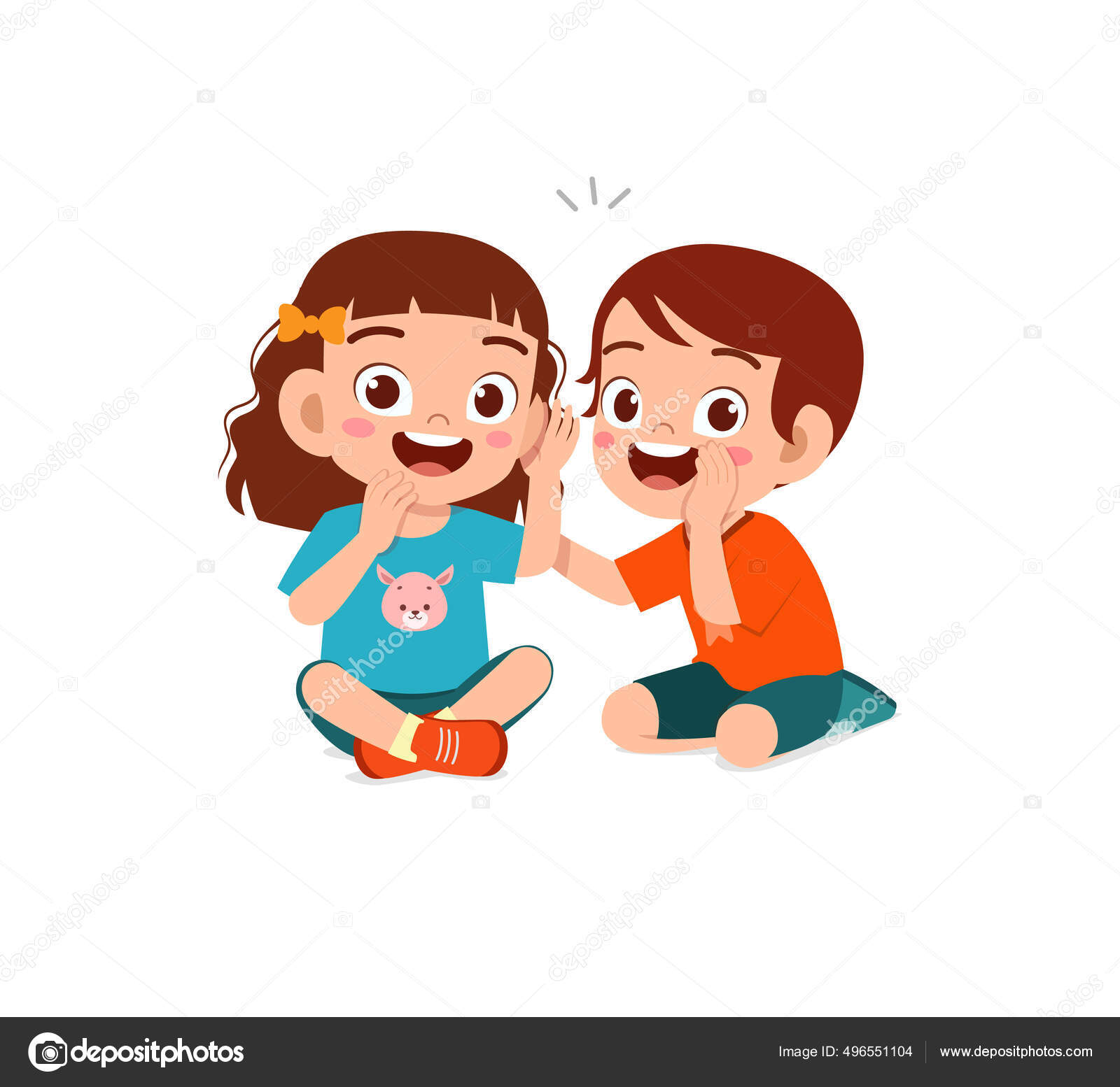 Whispering A Secret Cartoon Whispering A Secret Stock Vector Images