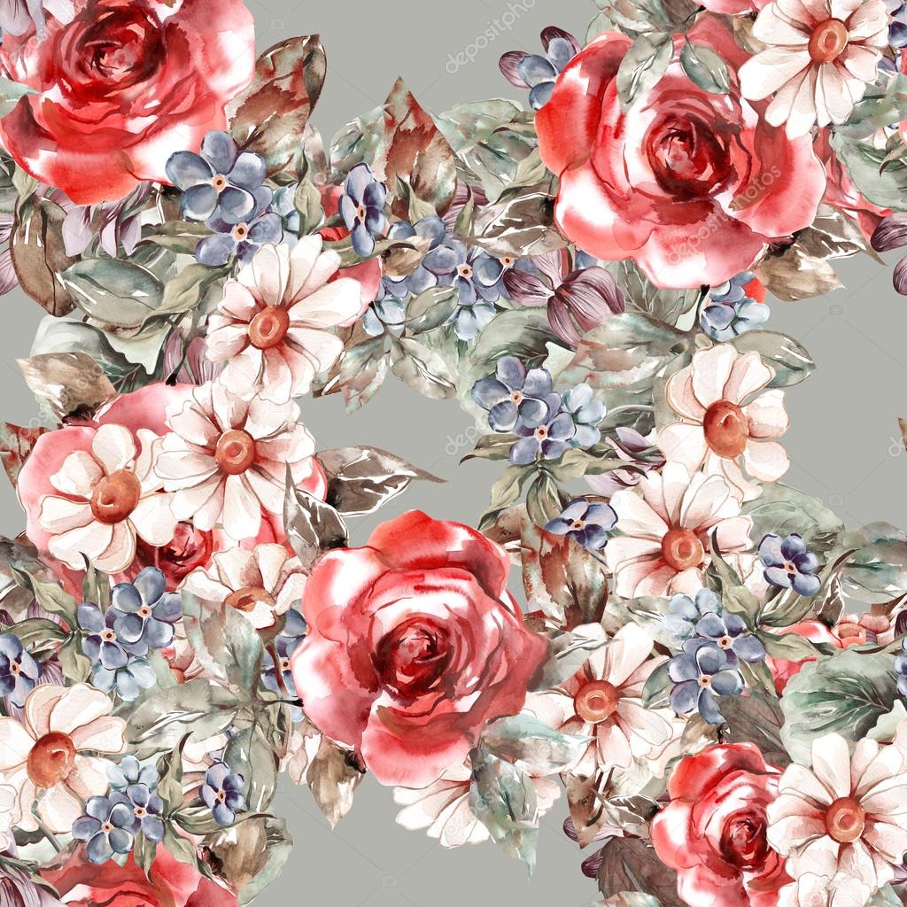 Flowers Seamless Pattern — Stock Photo © M.Grau #61445139 Flowers Seamless Pattern — Stock Photo © M.Grau #61445139