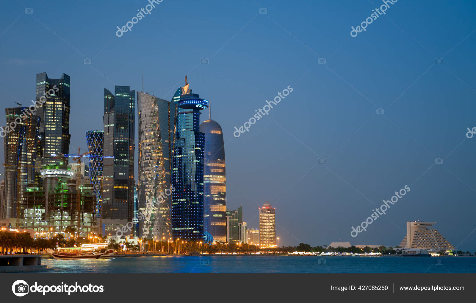 Background Image Doha City Landscape — Stock Editorial Photo © Shakeel ...