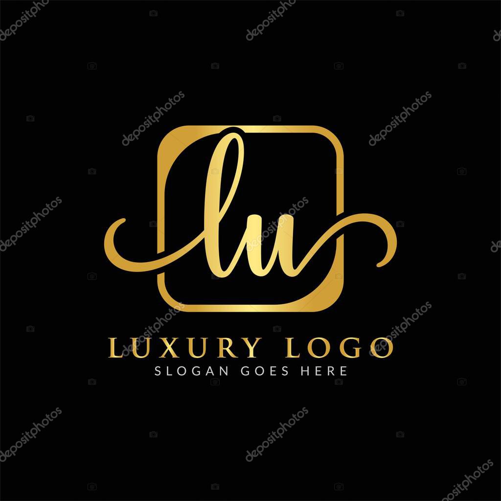 Letra inicial LU Logo Design vector Template. Letra de lujo LU logo ...