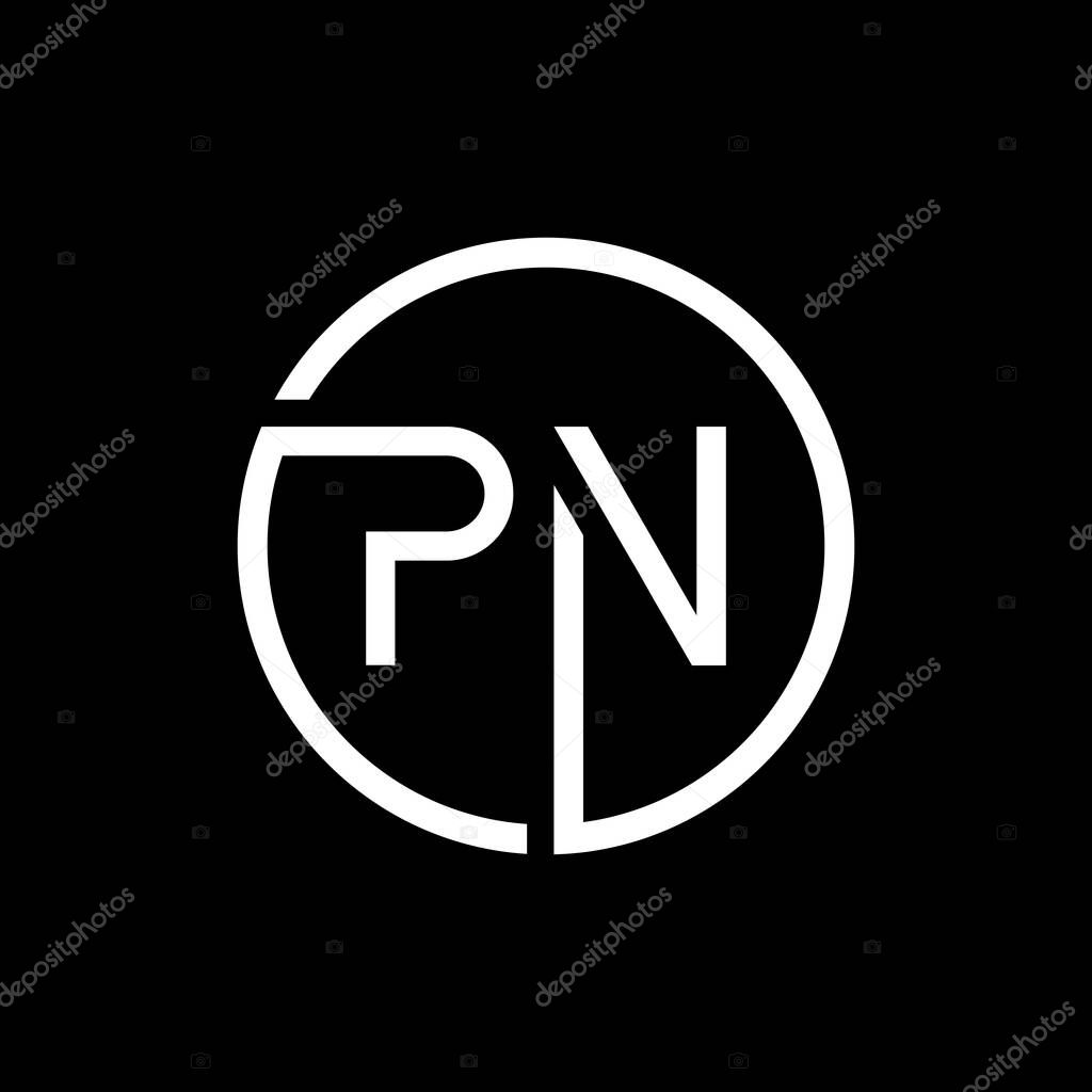 Logo inicial de la carta PN Tipografía creativa Plantilla vectorial ...