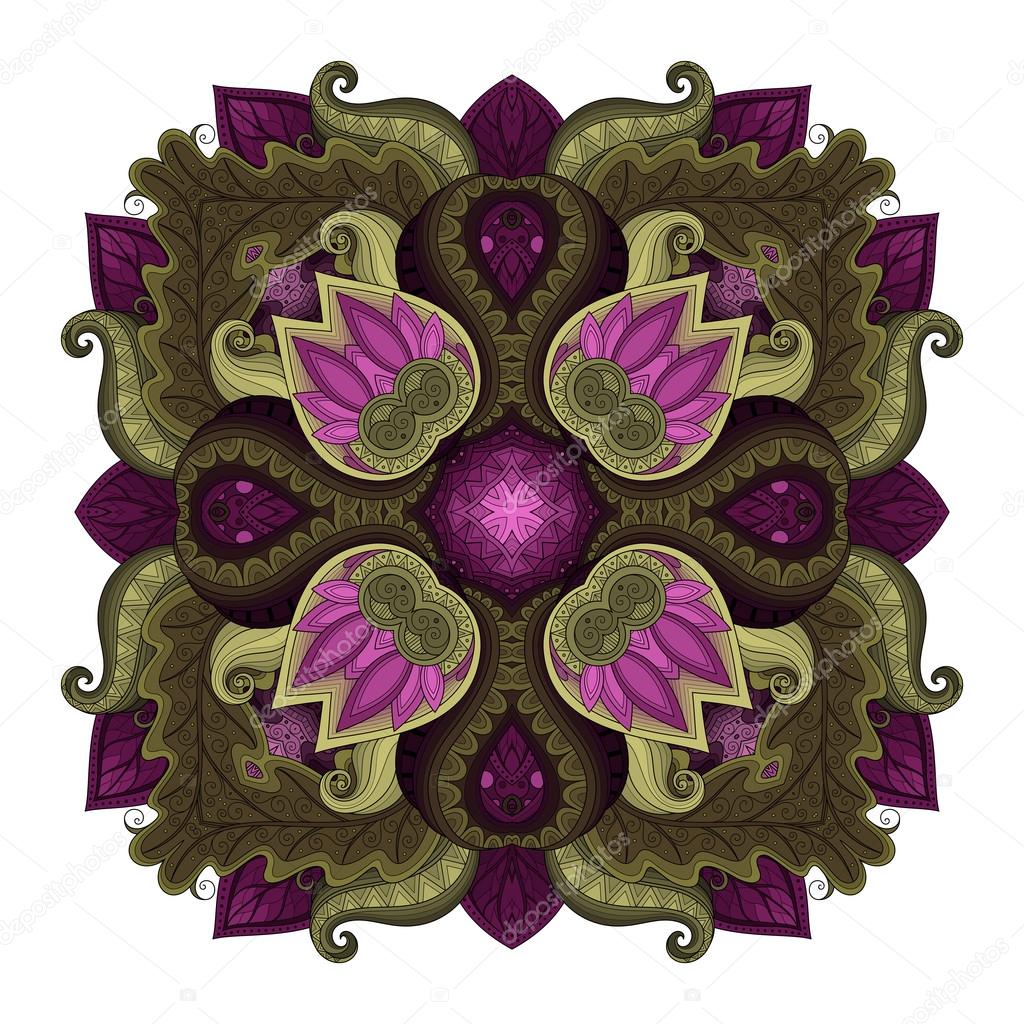 Deco Colored Contour Square Stock Vector by ©Krivoruchko 110349522