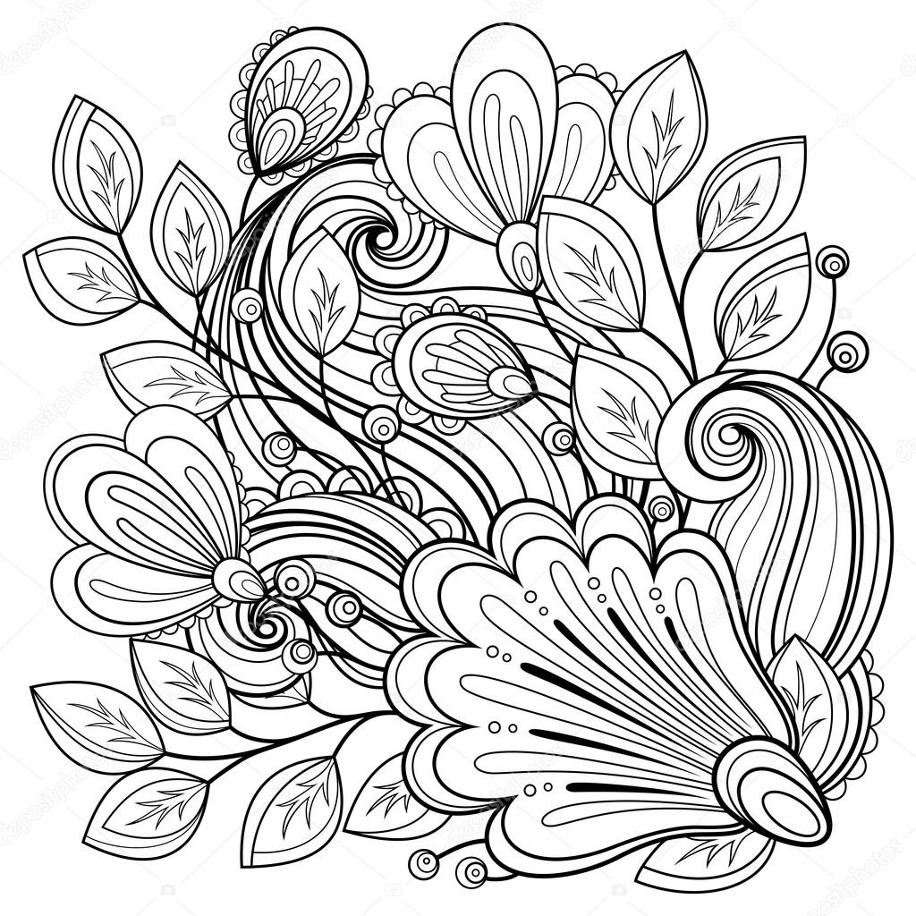 Monochrome Floral Background Stock Vector Image By ©krivoruchko 66230135