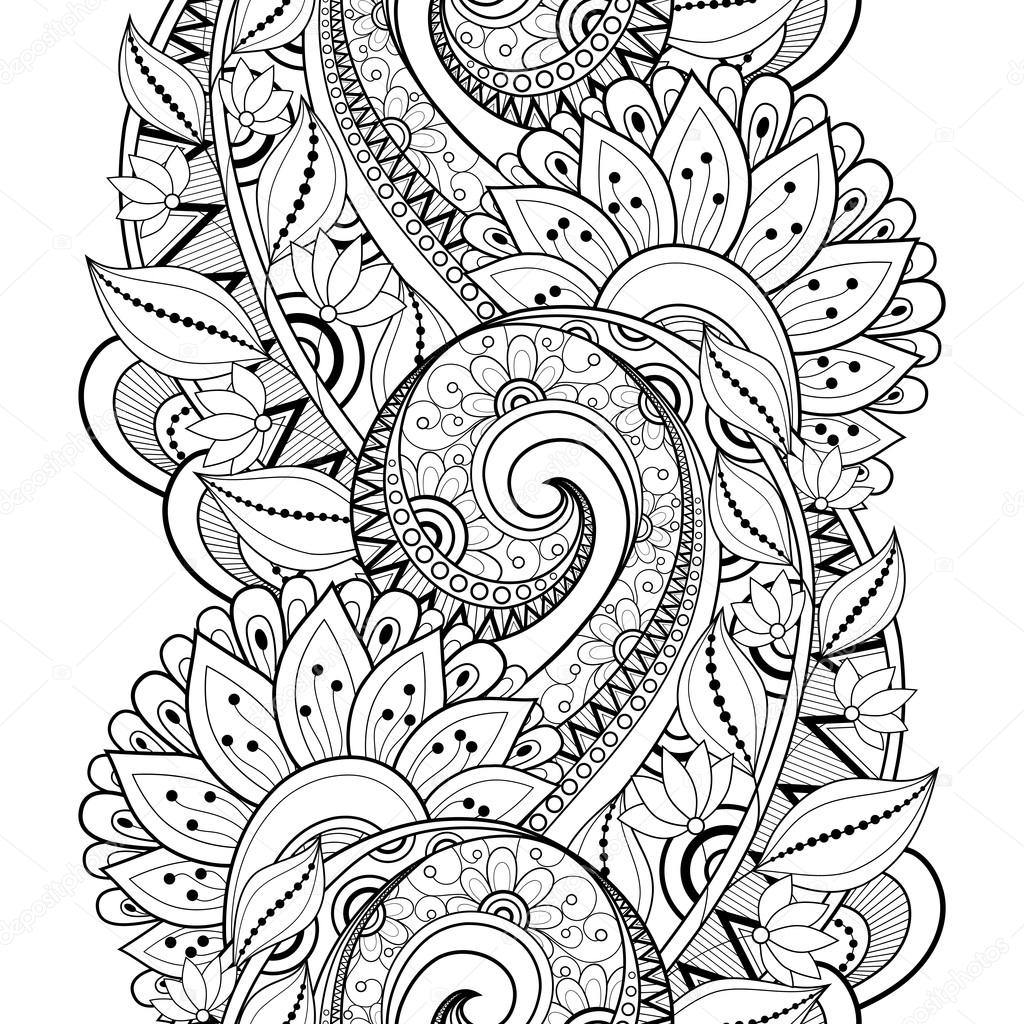 Seamless Abstract monochrome floral Pattern — Stock Vector ... Seamless Abstract monochrome floral Pattern — Stock Vector ...