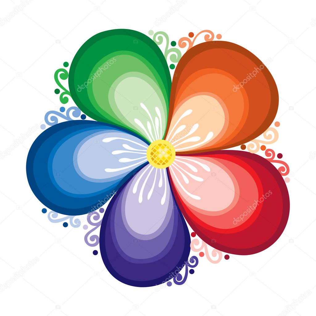 Decorative Beautiful Colored Flower Stock Vector by ©Krivoruchko 98584212