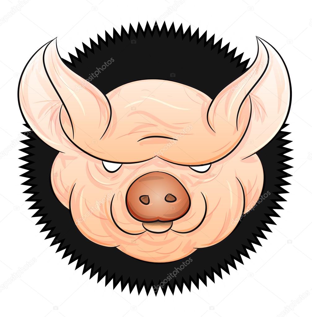 Fat pig's head Stock Vector Image by ©vlok #69408171