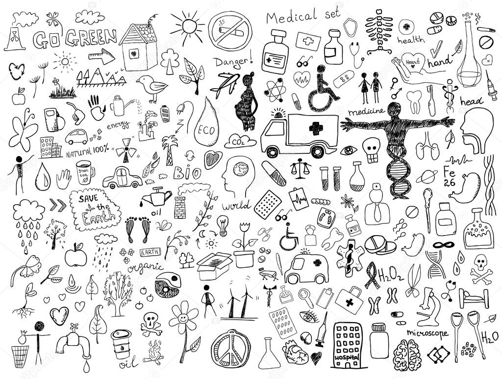Health care doodles Stock Vector by ©orfeev #119541734