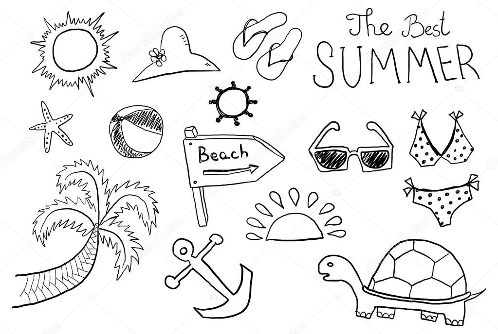 Summer sketches — Stock Vector © orfeev #53459003