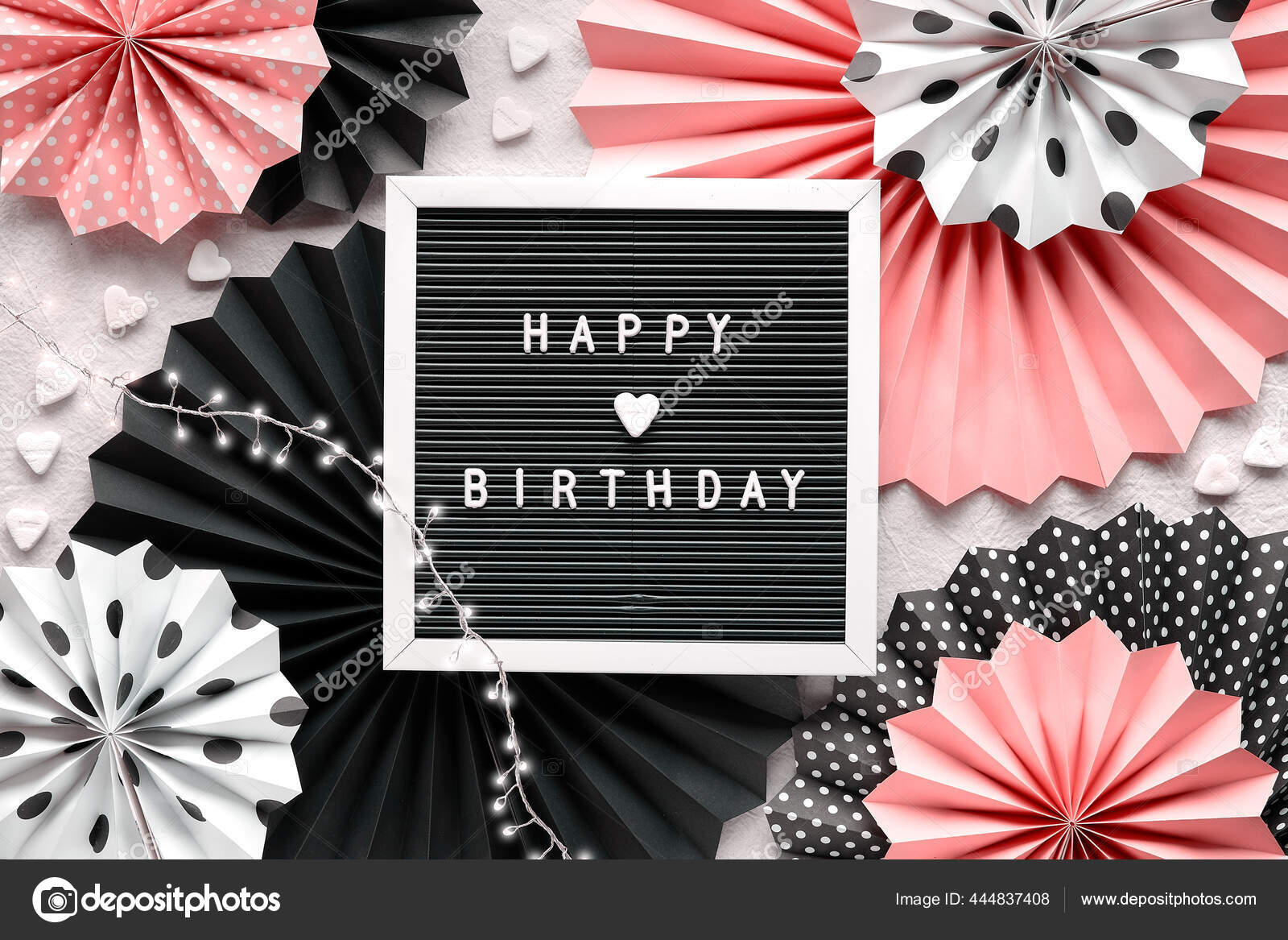 Text Happy Birthday Text Board Letterboard Creative Flat Lay Pink ...