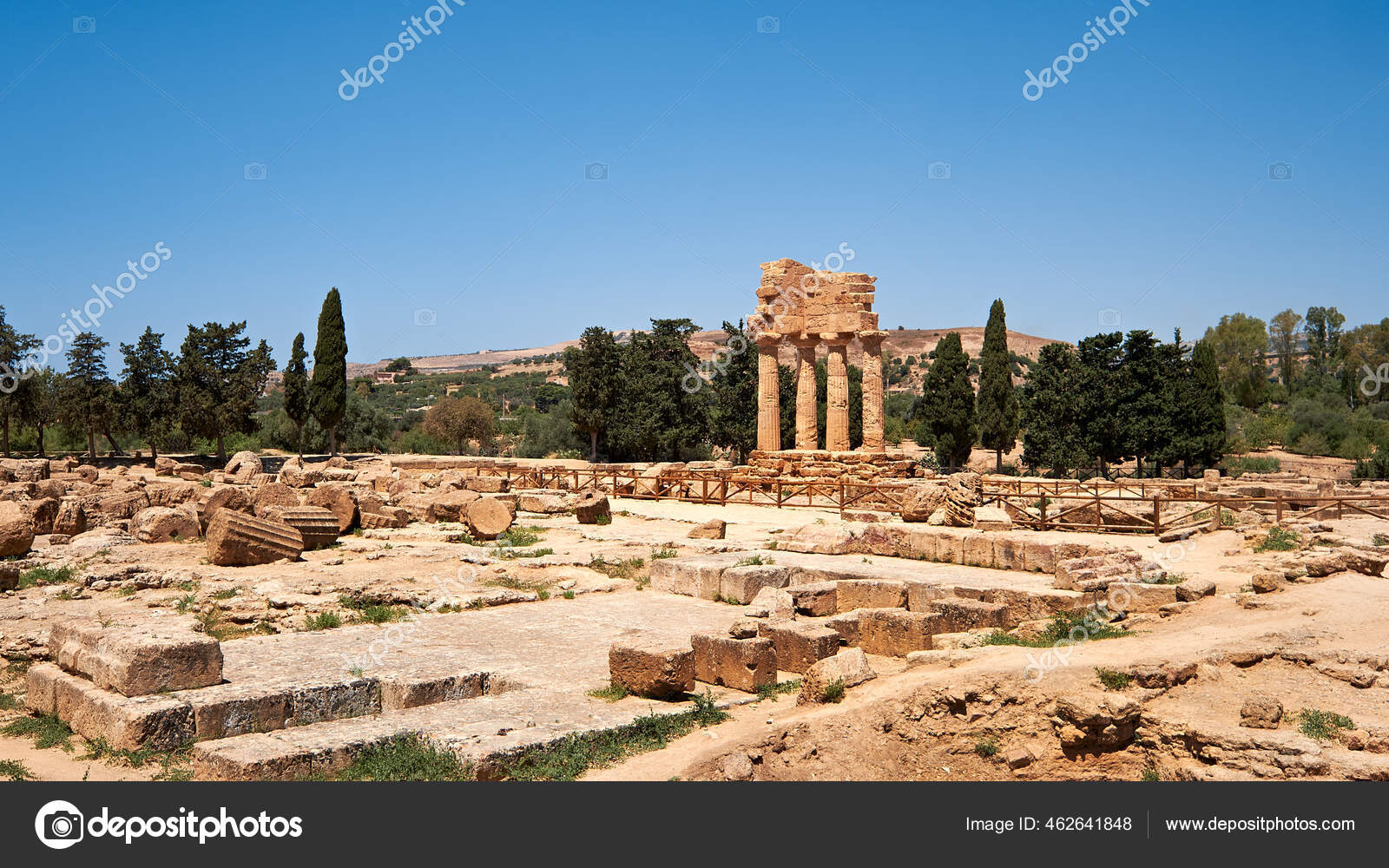 Temple Castor Pollux Dioscuri Brothers Panoramic Banner Image Has Only ...