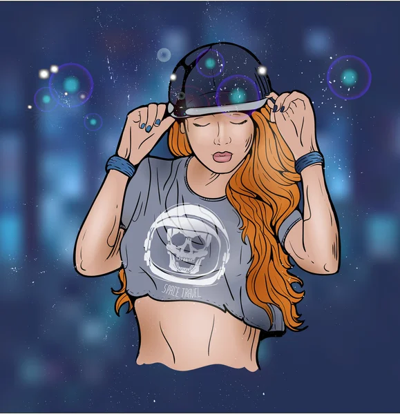 Pretty Young Urban Rap Girl. Lady Vector artwork. Doodle art isolated ...