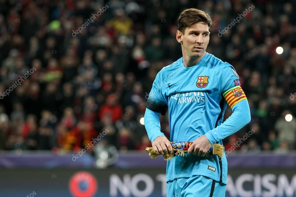Lionel Messi durante el partido de la UEFA Champions League entre Bayer ...