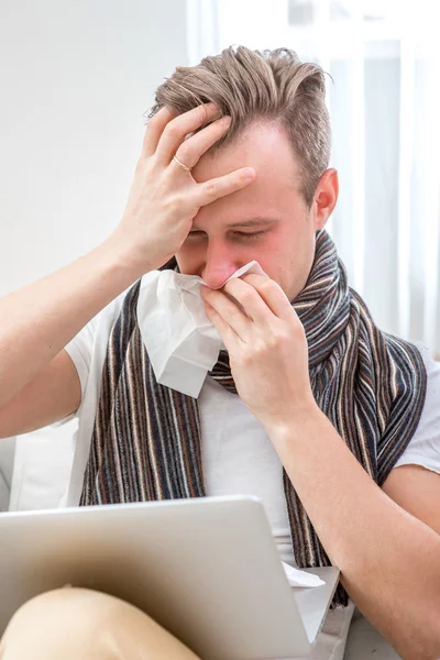 Man catching cold - Stock Image - Everypixel