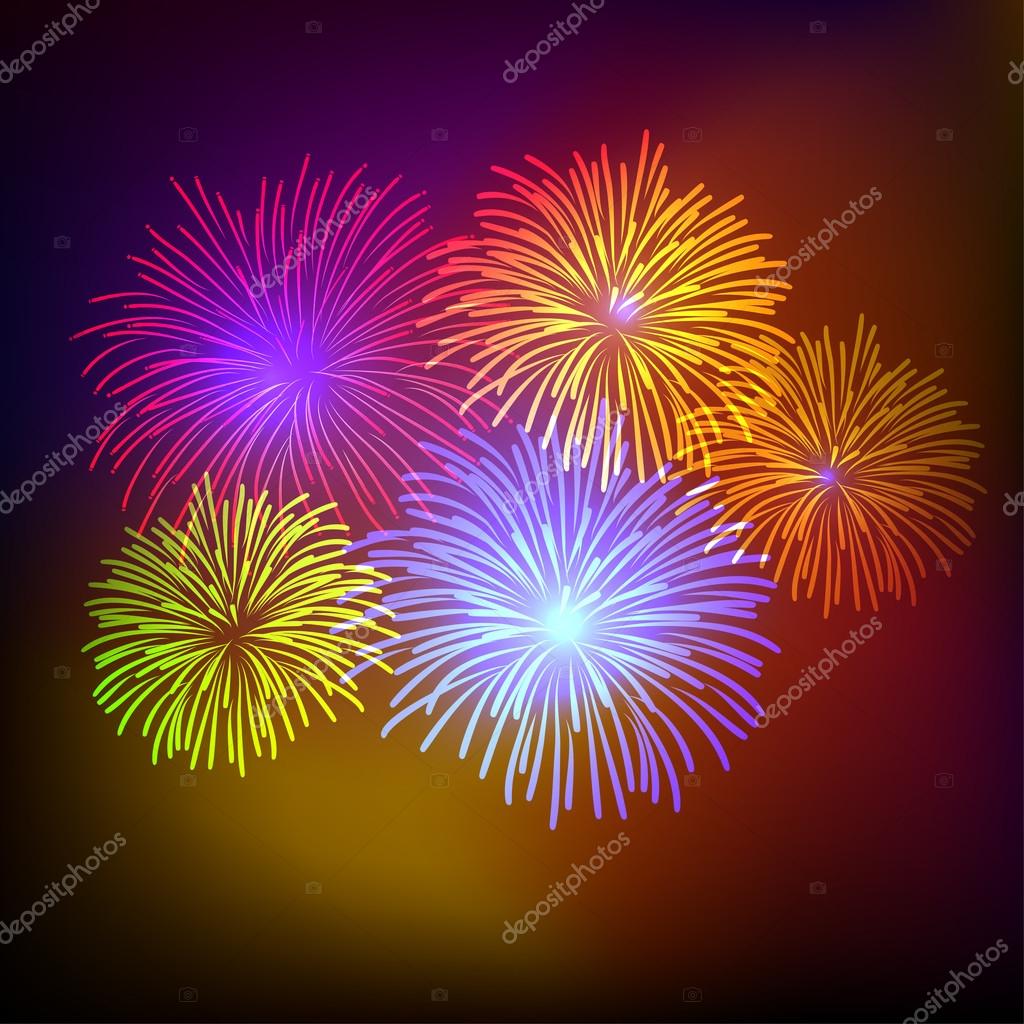 Vector fireworks background Stock Vector Image by ©tieulong #69061643