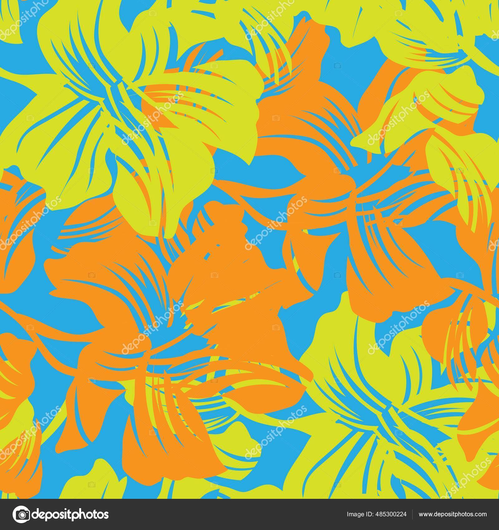 Orange Floral Seamless Pattern Background Fashion Textiles Graphics ...