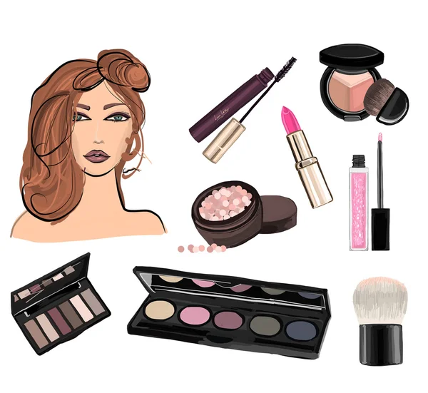 Make up illustration with lipstick Stock Photo by ©Helen_F 100921948